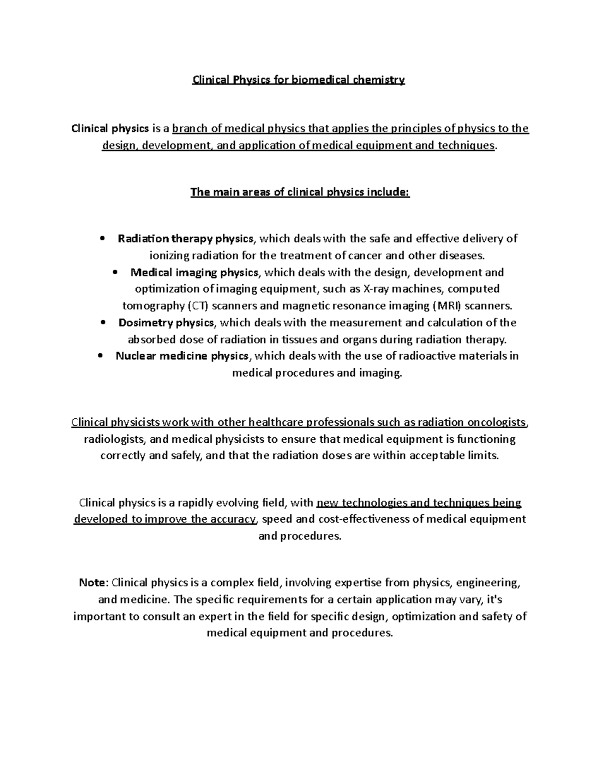 Document 88 (80) - Clinical Physics for biomedical chemistry - Clinical ...