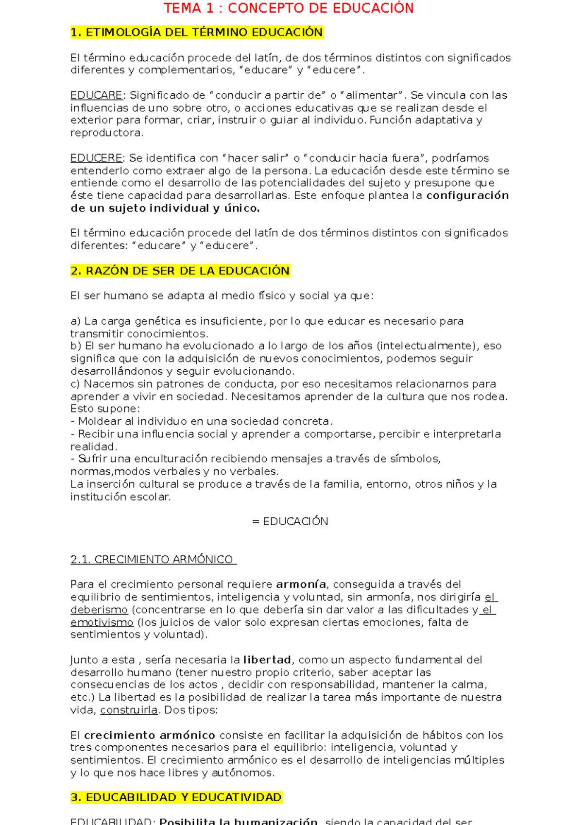 TEMA 1 LA Escuela COMO Espacio Educativo - TEMA 1 : CONCEPTO DE ...