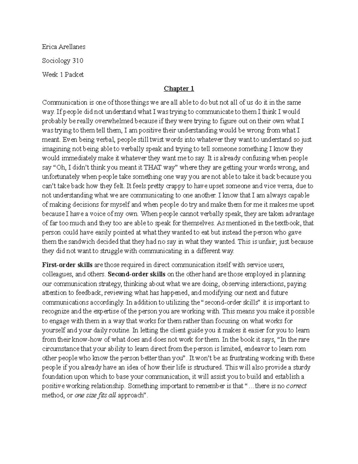 Week 1 Packet - Professor Jessica Strawn - Erica Arellanes Sociology ...