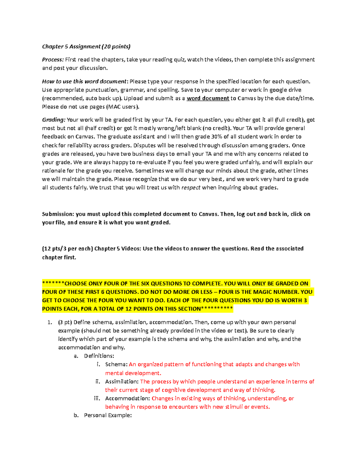 Chapter 5 assignment-2023-2 - Chapter 5 Assignment (20 points) Process ...