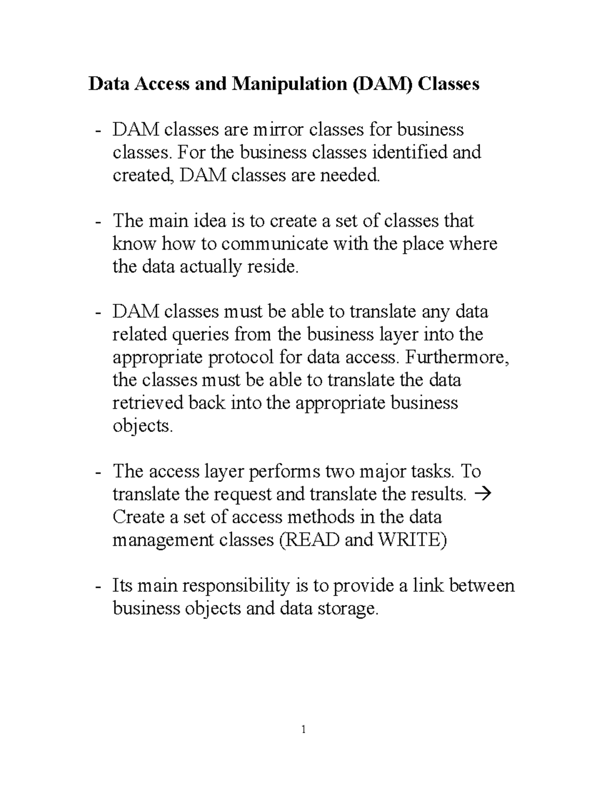 Note - Implementation (2021 Fall) - Data Access and Manipulation (DAM ...