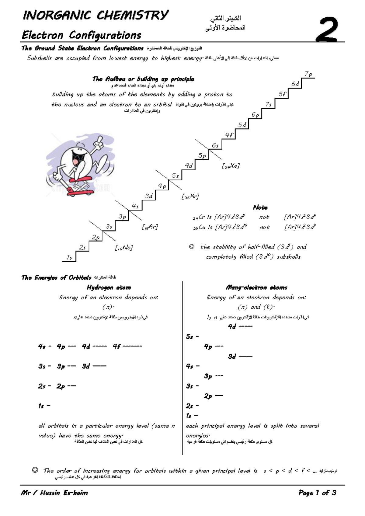 2020 2a ُElectronic Structure and Quantum Number المحاضرة الأولى ...