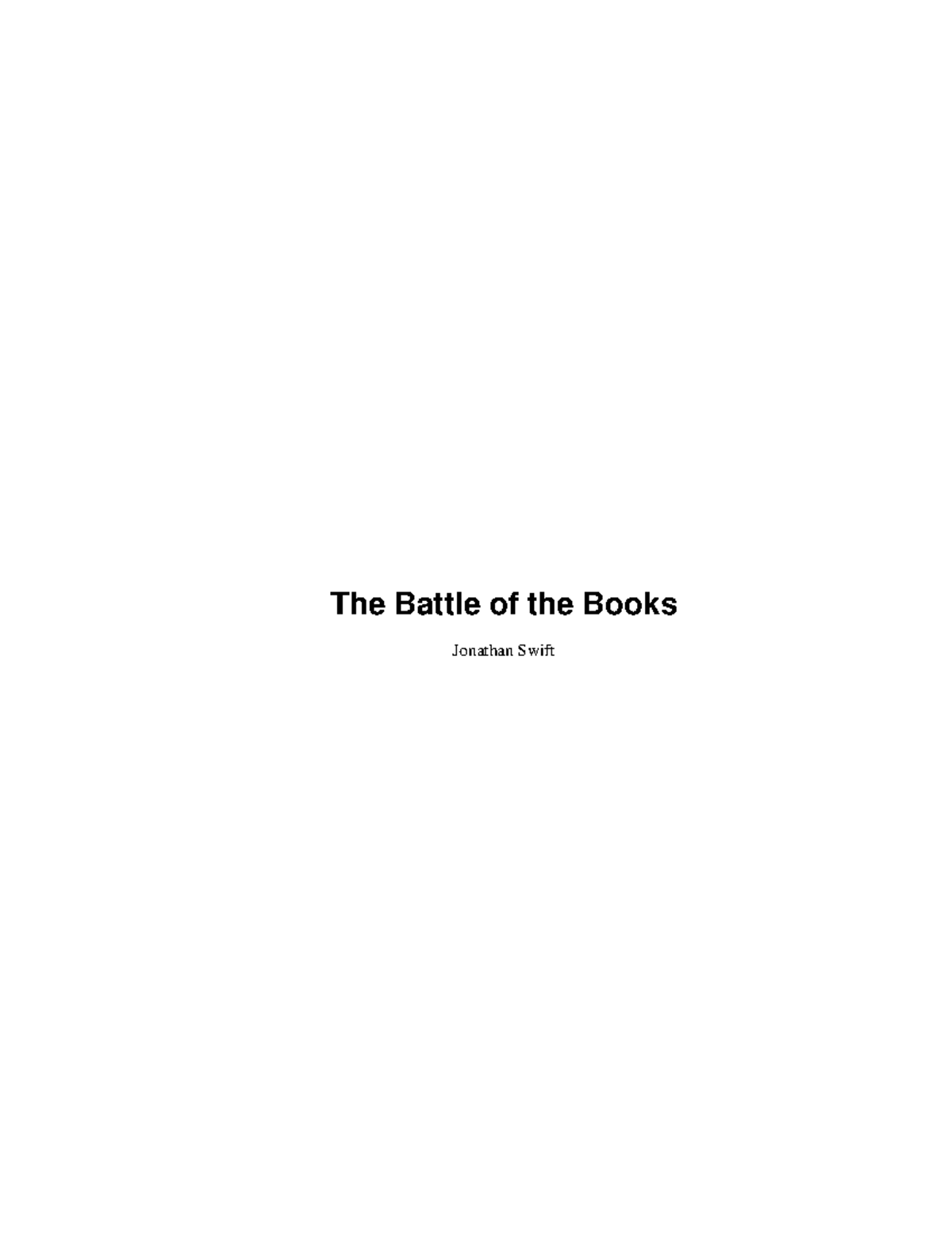 Battle of the books - - Studocu