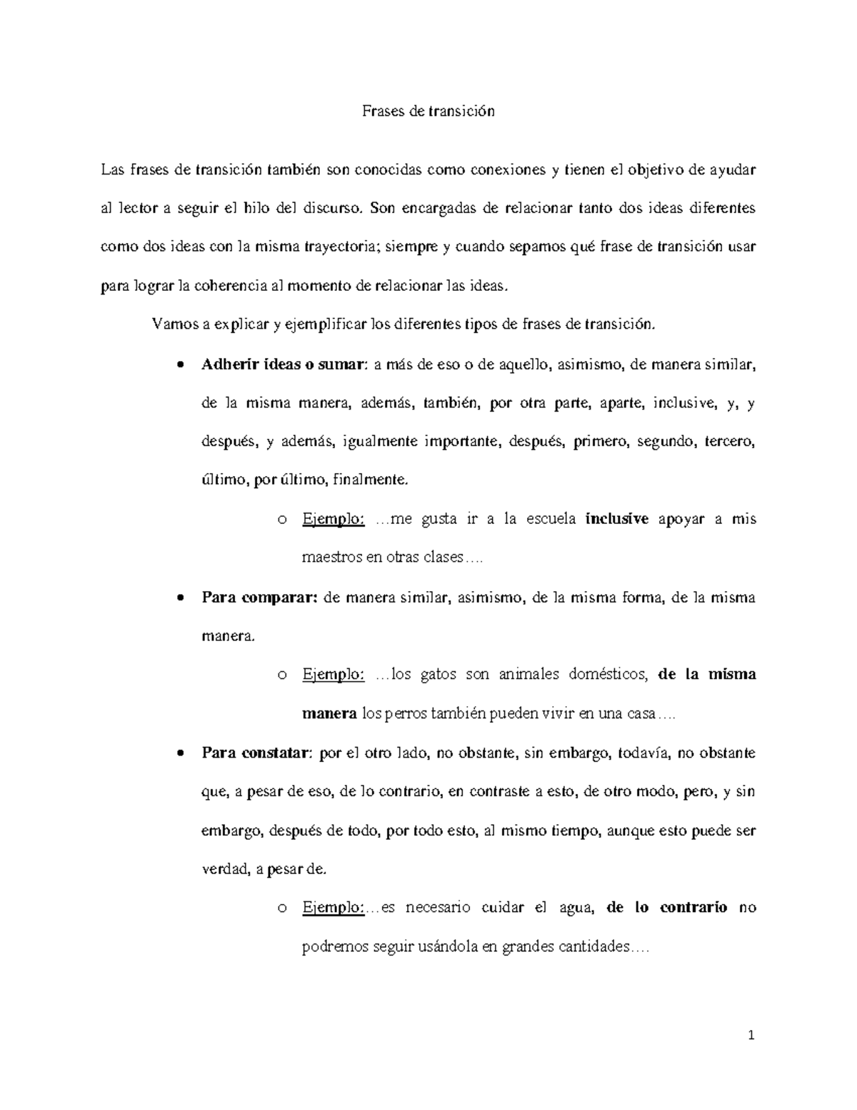 Frases-de-transicion - 1 Frases de transición Las frases de transición ...