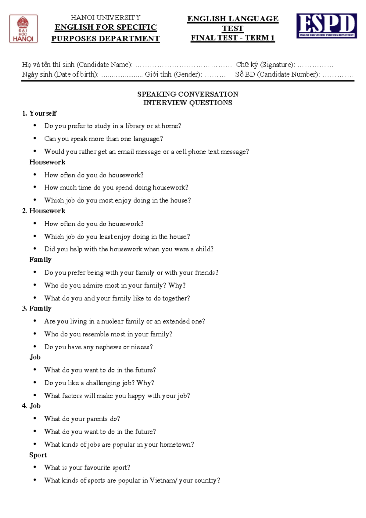 ESPD -Speaking-Conversation Final-Test-marking-guide-2021-2022 ...