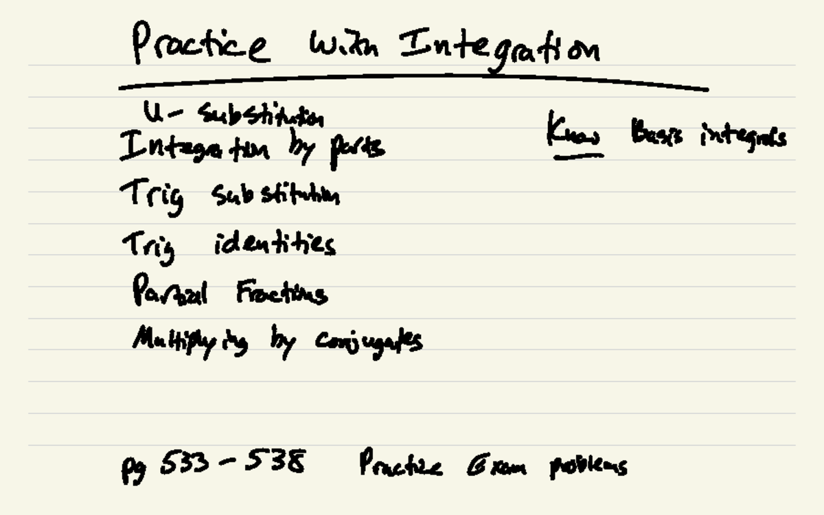 166 session 6 notes - practicewitnIntegro# U - substitution Integration ...