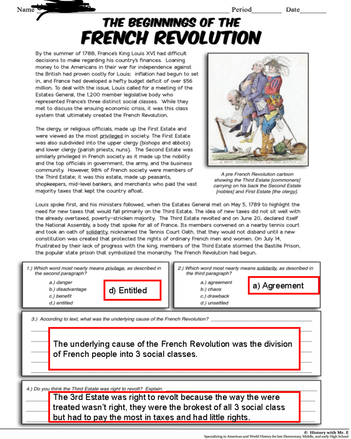 French Revolution and Storming of the Bastille Portfolio - The ...
