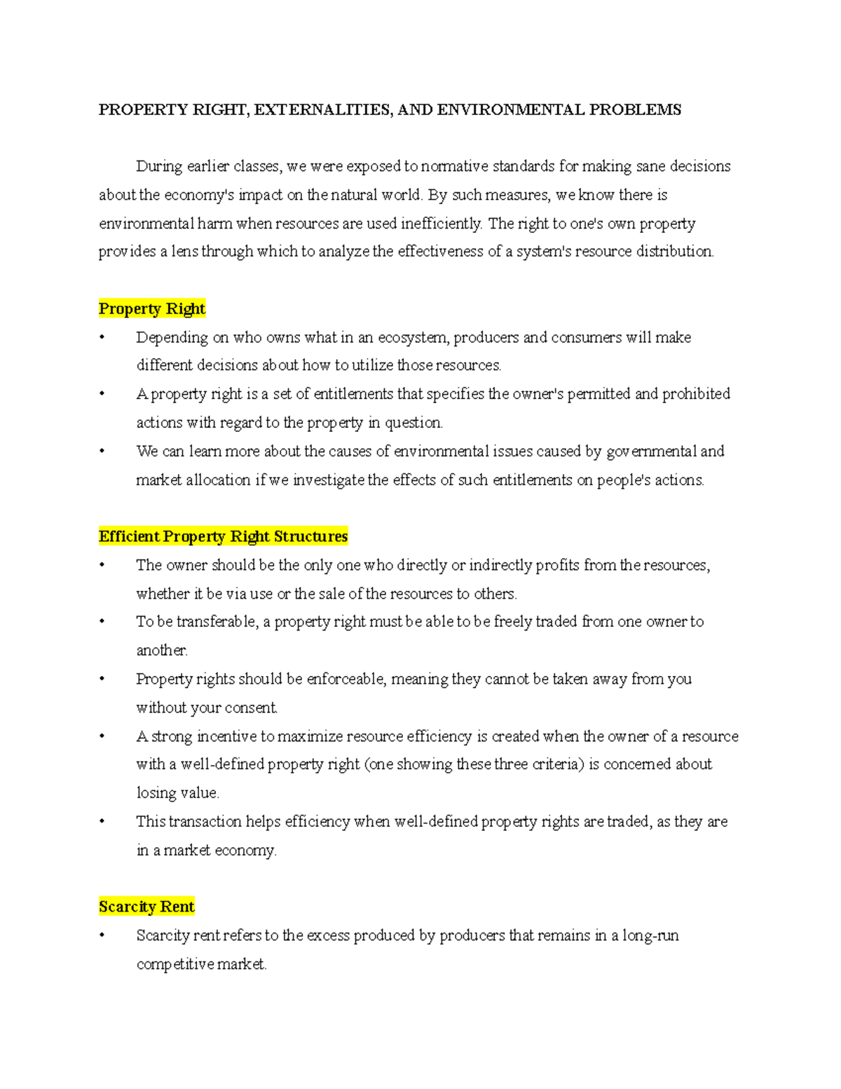 Property Right, Externalities, And Environmental Problems - PROPERTY ...