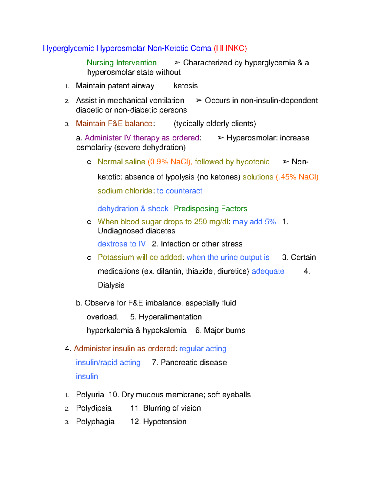 Hyperglycemic Hyperosmolar Non - Hyperglycemic Hyperosmolar Non-Ketotic ...