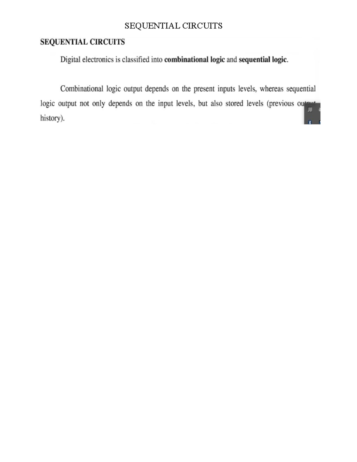 Sequential Circuits - B.tech Electronics and Communication - SEQUENTIAL CIRCUITS ...