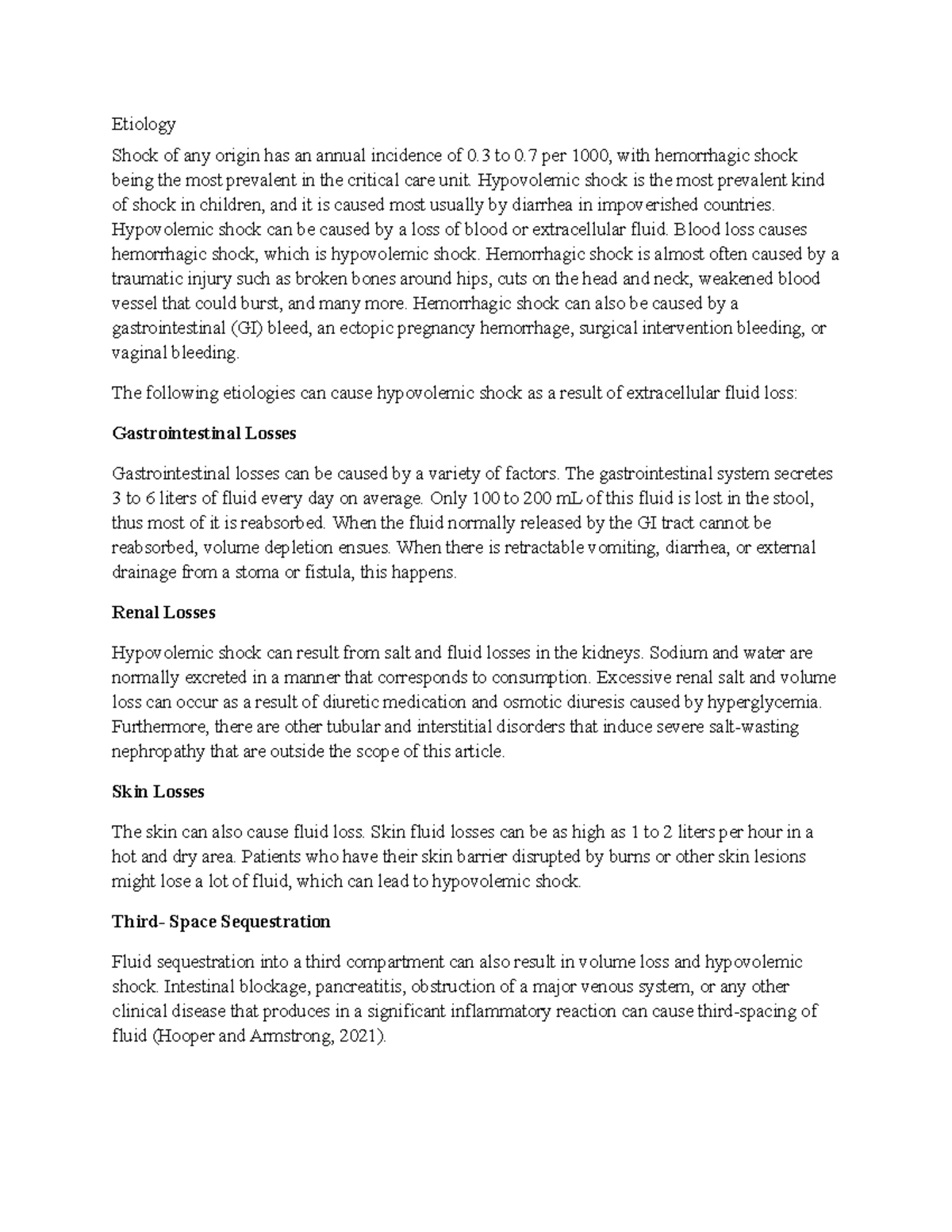 Etiology, risk factors, patofisiologi - Etiology Shock of any origin ...