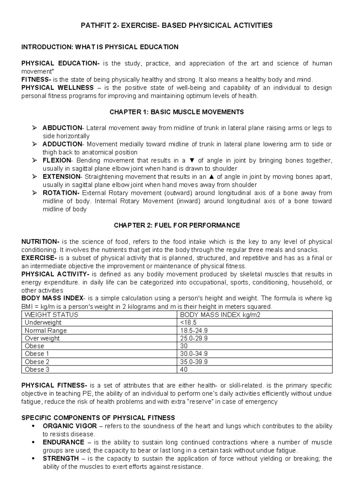 Pathfit-2- Module - PATHFIT 2- EXERCISE- BASED PHYSICICAL ACTIVITIES ...