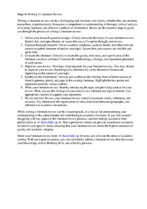 How To Write A Literature Review In Medicine - Crafting a literature ...