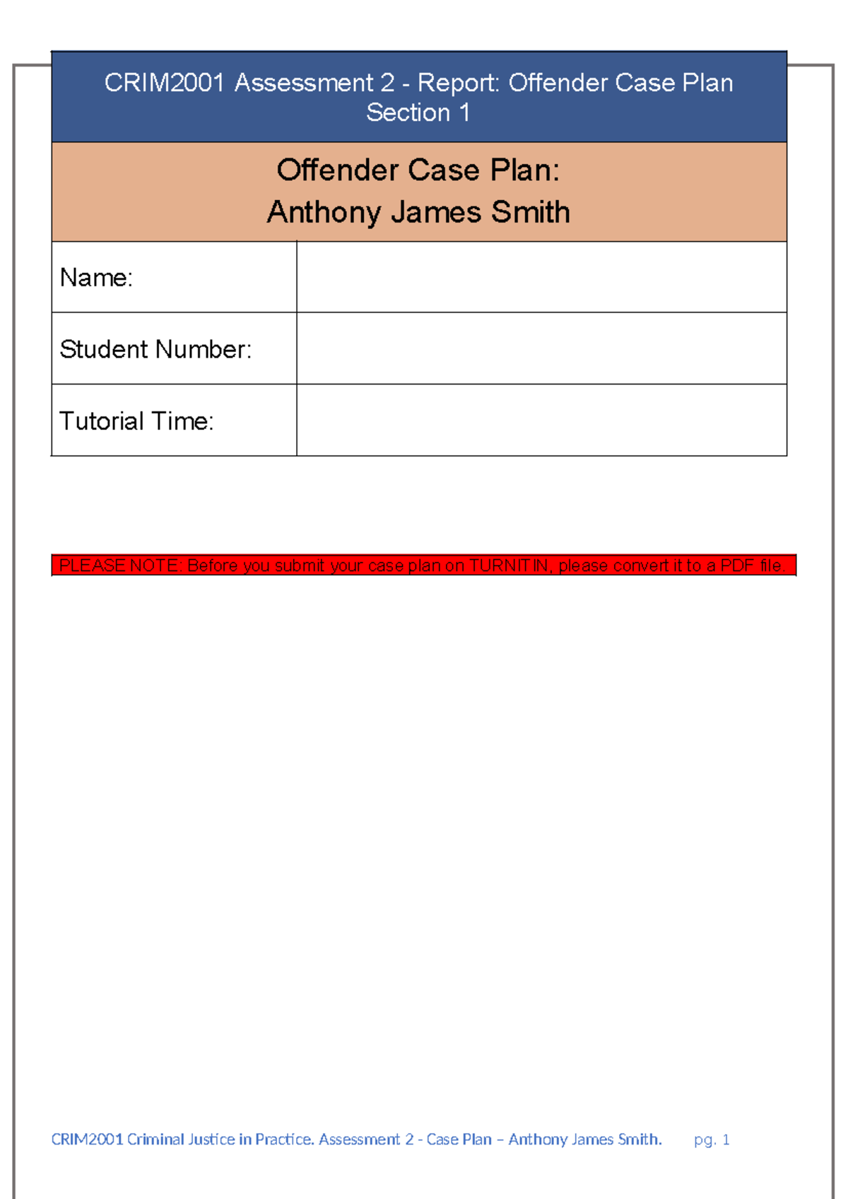 Anthony Smith - case plan template - Section 1 Offender Case Plan ...