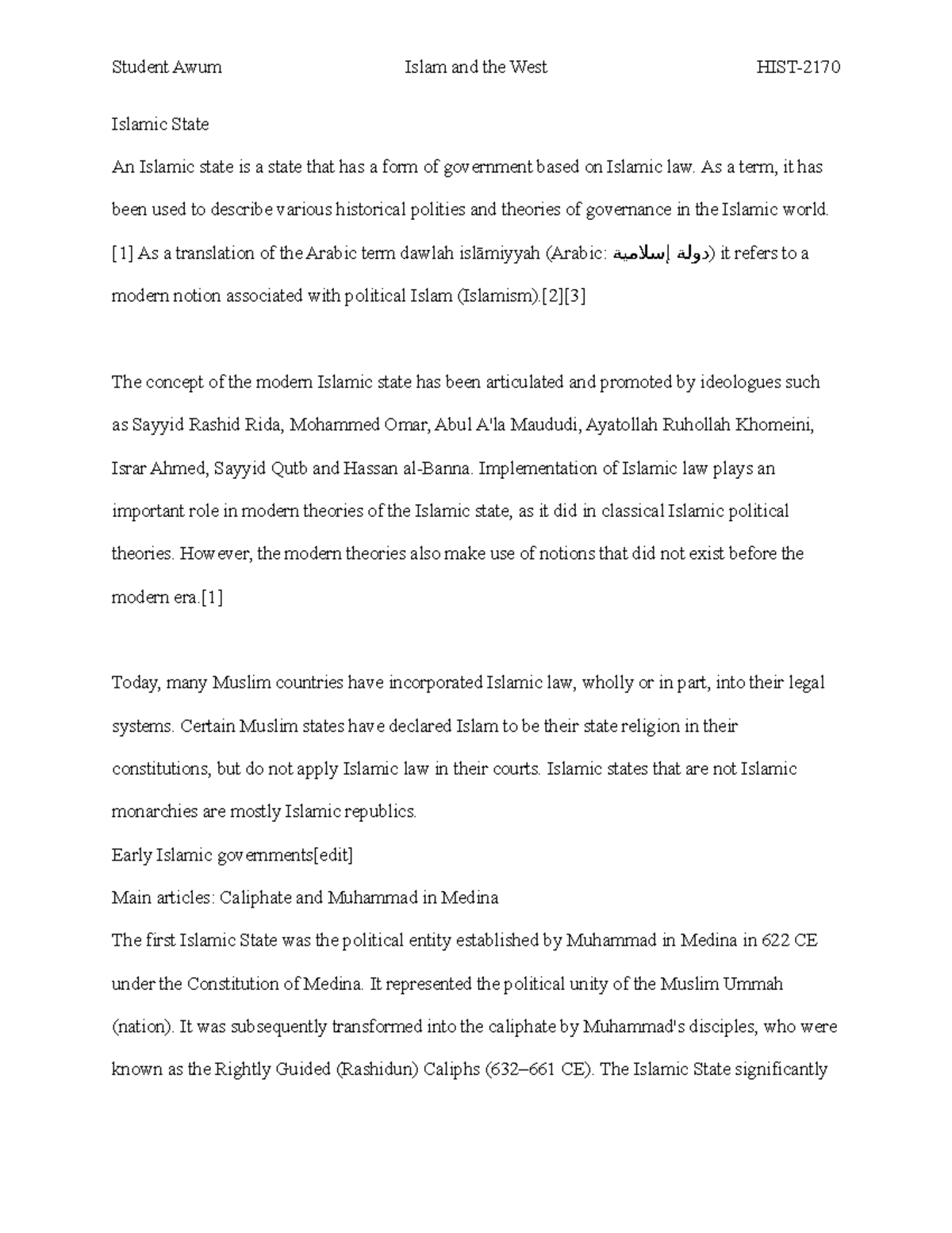 Islamic State - As a term, it has been used to describe various ...