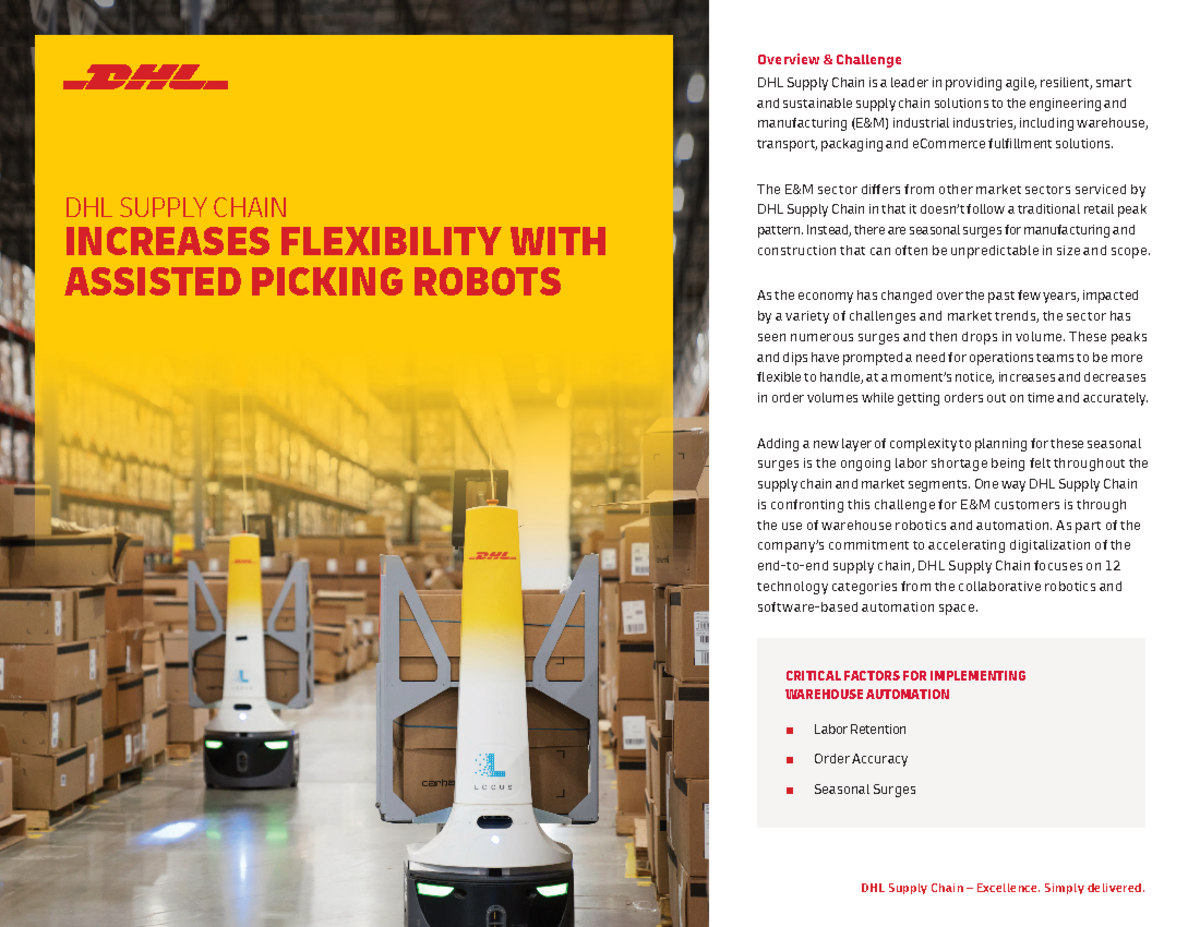 dhl supply chain - Overview & Challenge DHL Supply Chain is a leader in ...