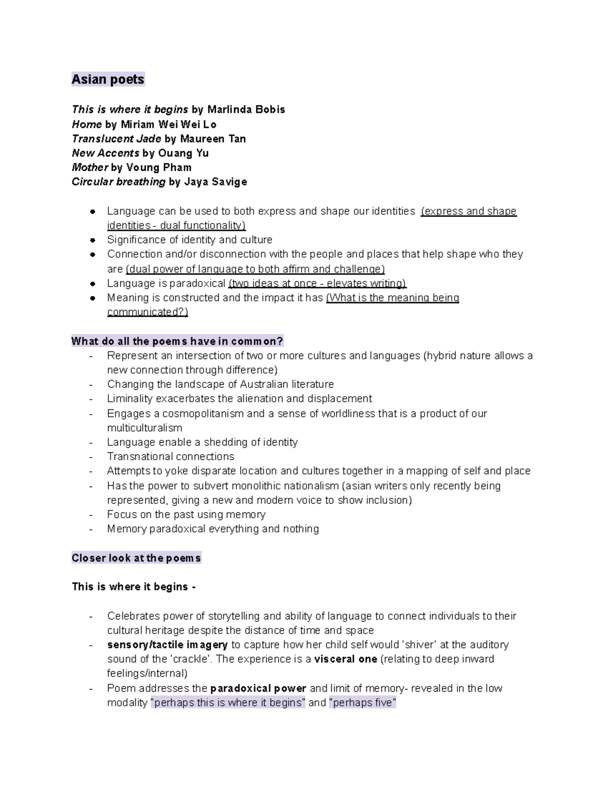 Asian poets - Asian poets This is where it begins by Marlinda Bobis ...