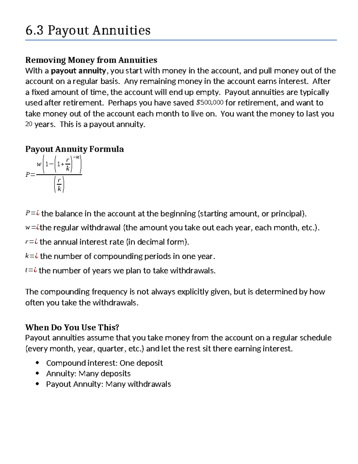 6.3 Payout Annuities ( Accessible)(1) - Tagged - 6 Payout Annuities ...