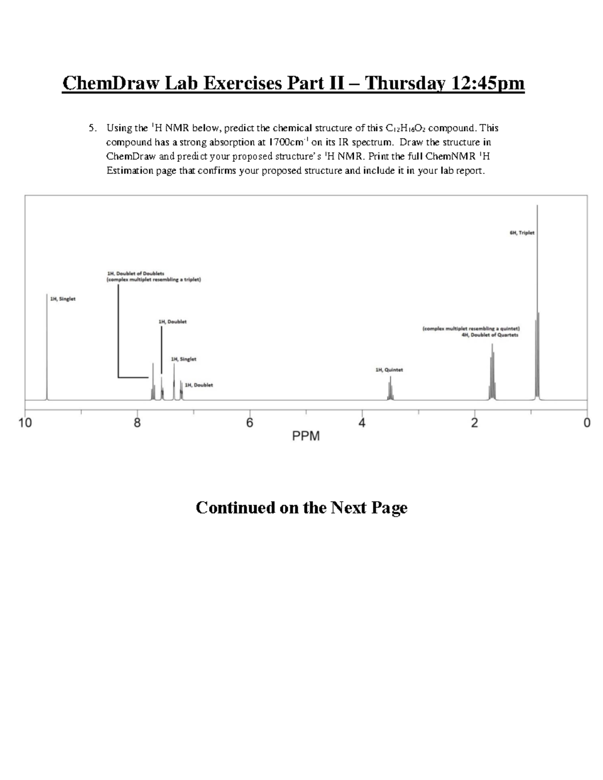 Chem Draw Lab Exercises Part II - Thursday 1245pm - CHEM 2211 - UGA ...