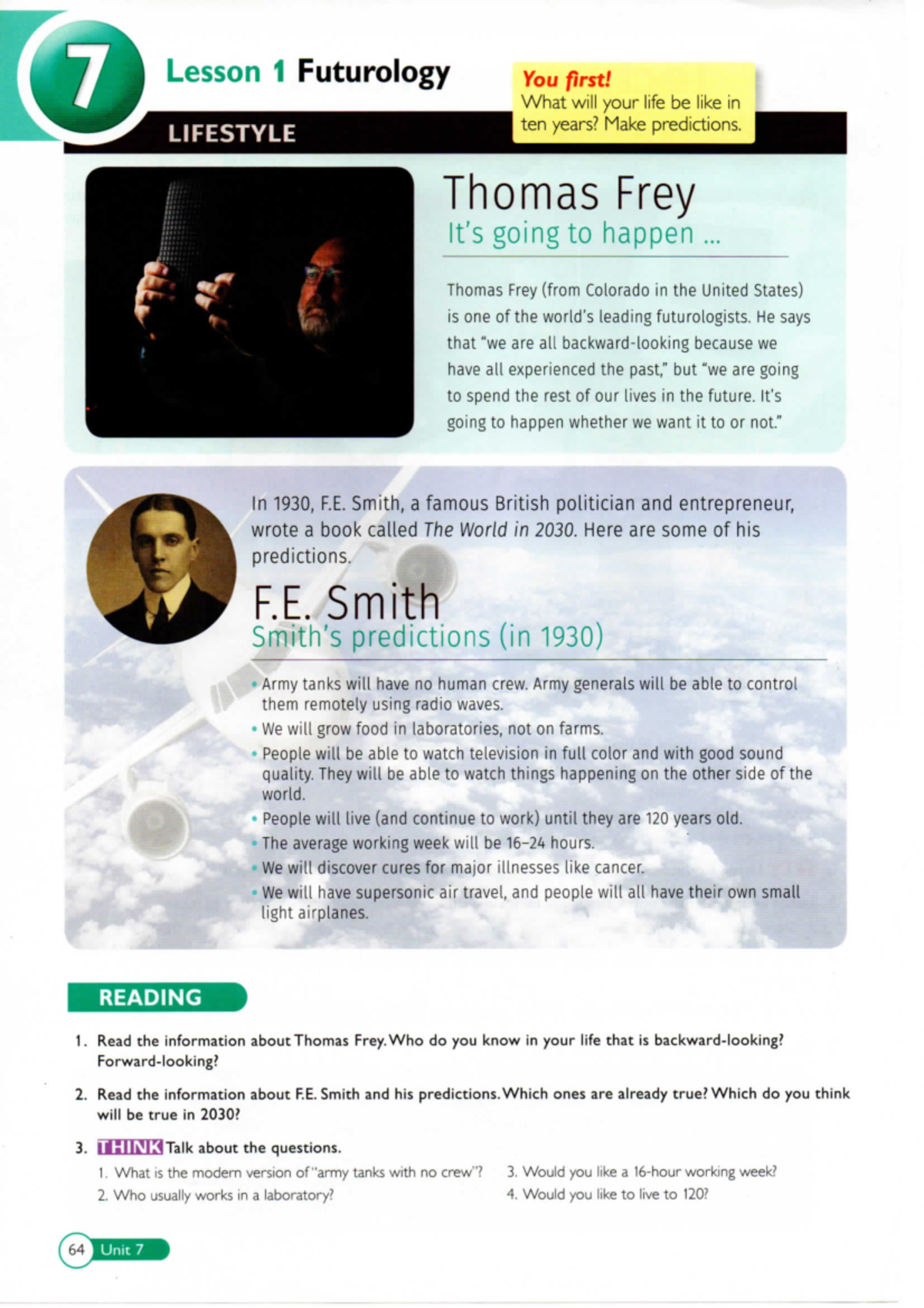 U7L1 Futurology - 7 Lesson 1 Futurology You first! What will your life ...