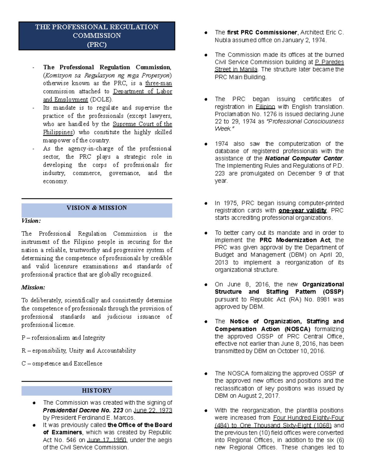 Copy of THE Professional Regulation Commission - THE PROFESSIONAL ...