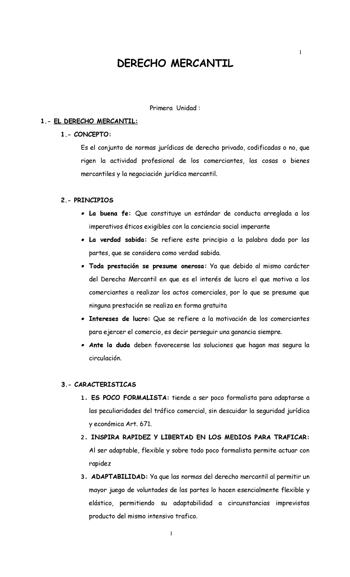 56836021-Derecho-Mercantil-I - DERECHO MERCANTIL Primera Unidad : 1 ...