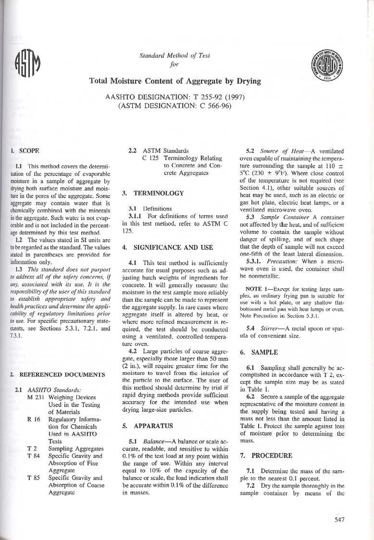 51 Total Moisture Content of Aggregates by Drying - Bachelor of Science ...