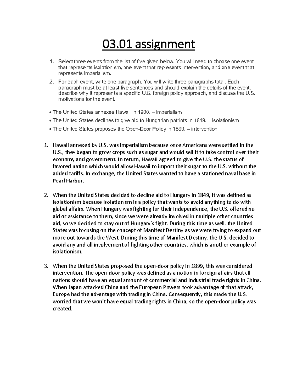 03.01 assignment pdf - 03. 01 assignment Select three events from the ...