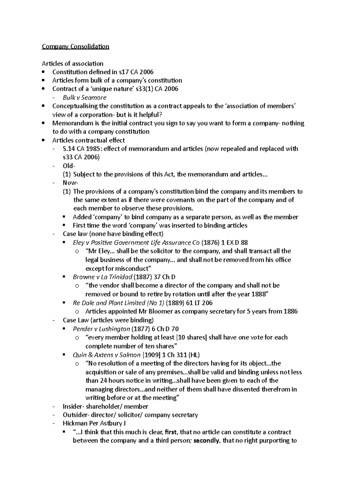 Company Consolidation - Company Consolidation Articles of association ...