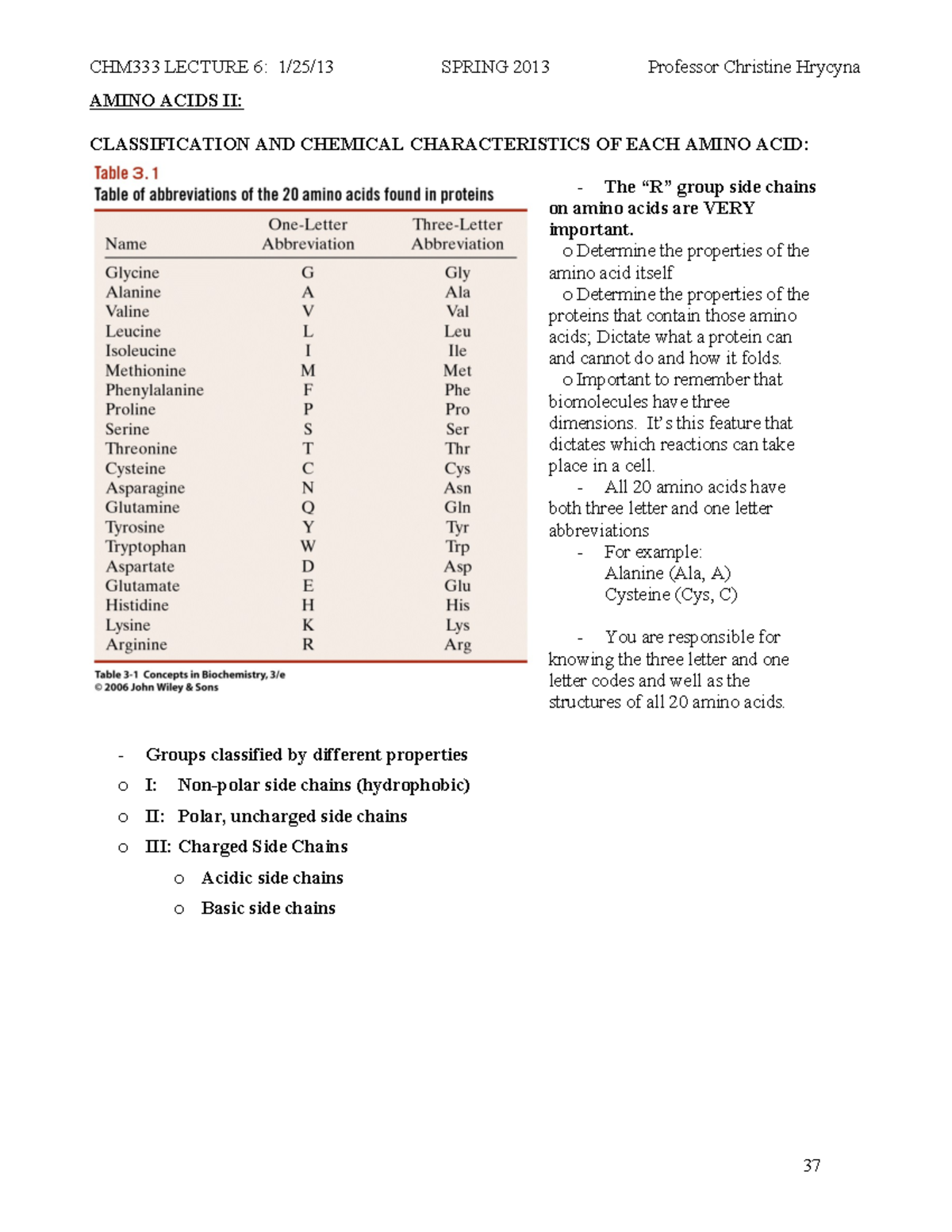Lecture 6 Amino Acid - Biology this will help u go on and try it ...