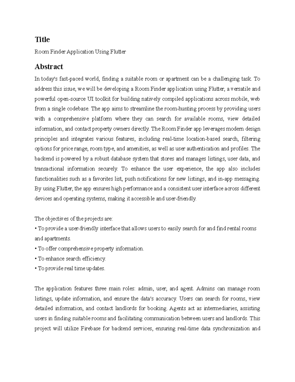 Abstract final project - Title Room Finder Application Using Flutter ...