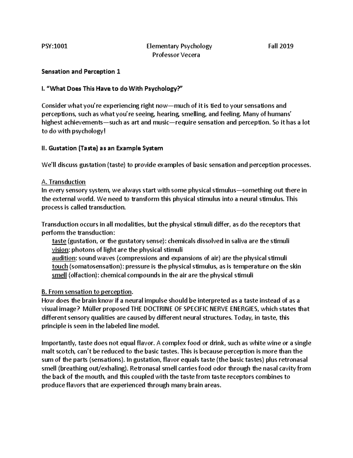 Perception 1 - Vecera: Lecture Outline. - Warning: TT: undefined function: 32 PSY :1001 ...