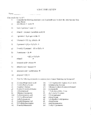 Organic Chemistry work sheet with Answers - The Complete Organic ...