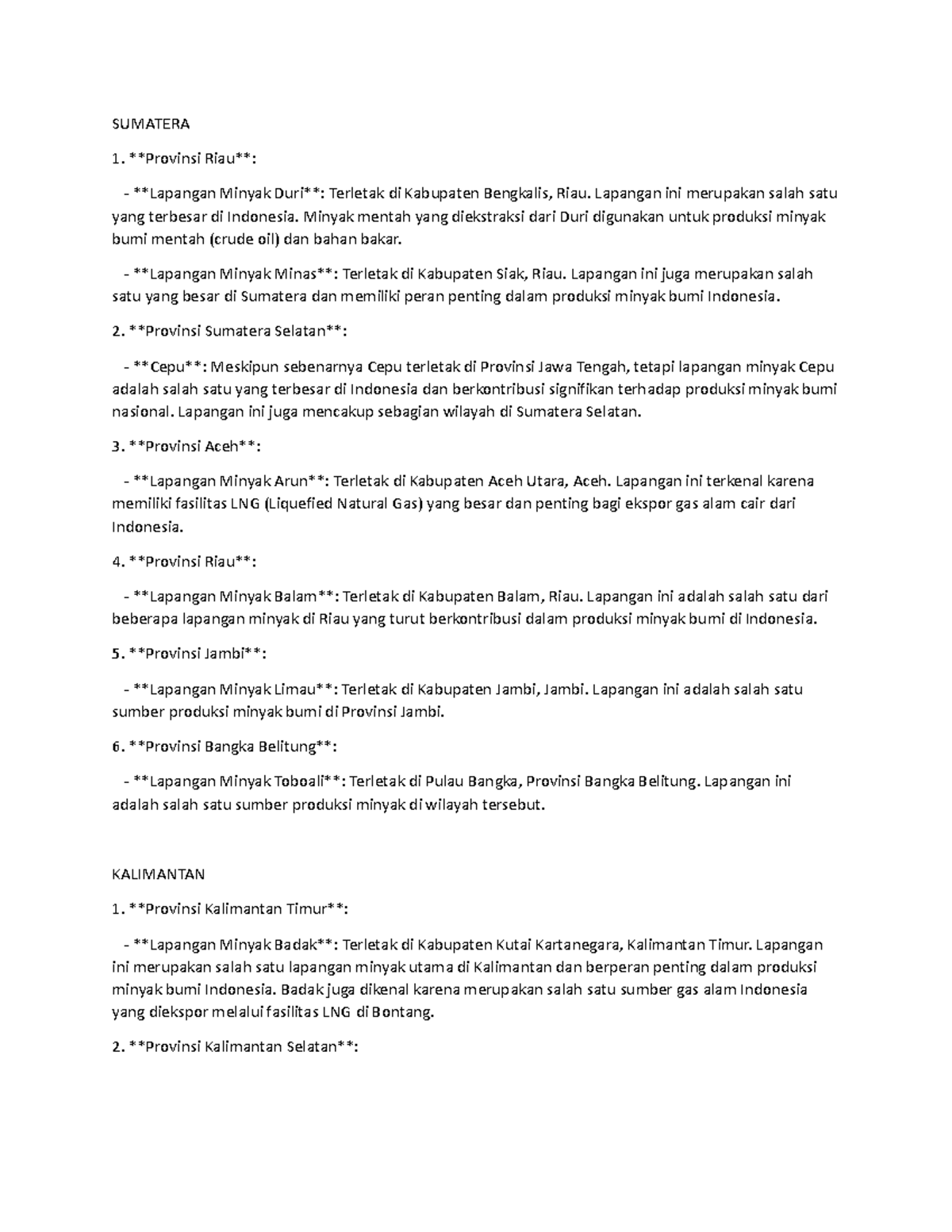 Materi presentasi geomigas - SUMATERA Provinsi Riau: Lapangan Minyak ...