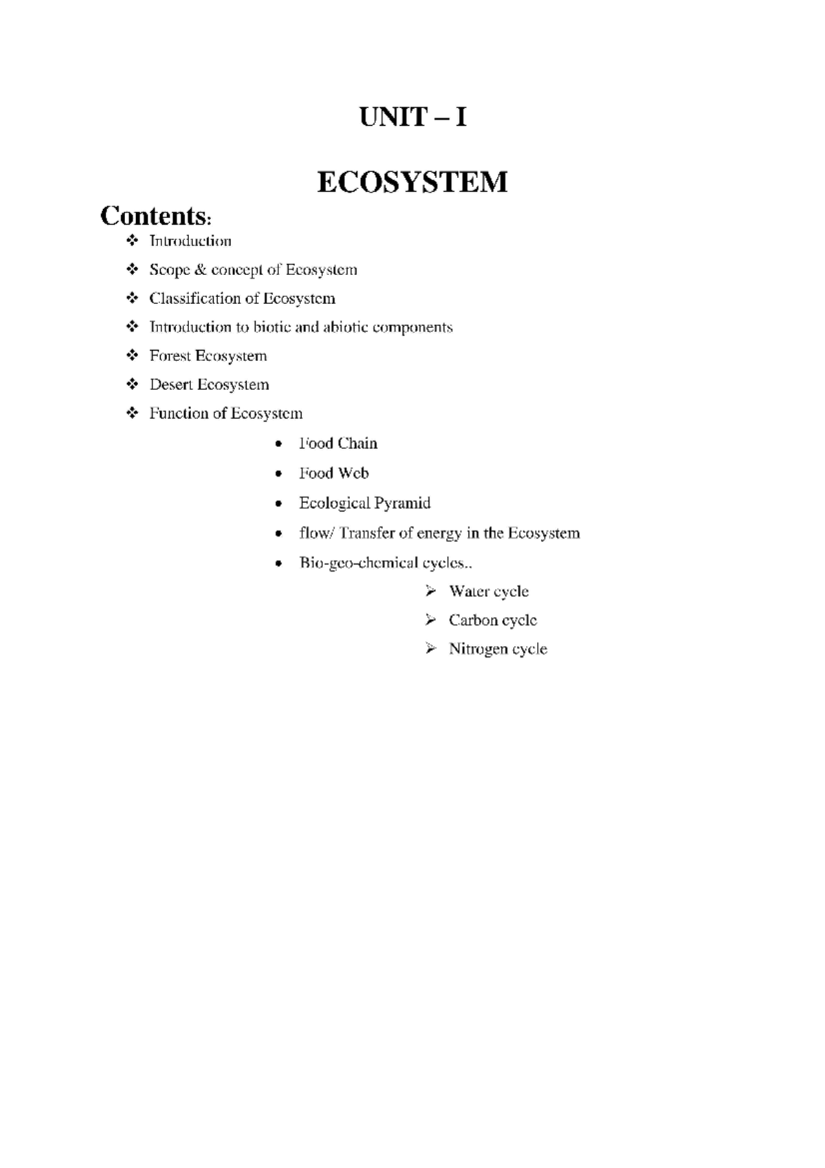 Ecosystem - Environmental Science - Studocu