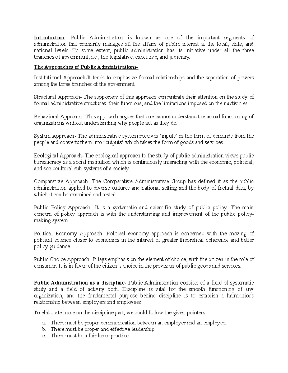 Ch 1 bidyut books presentation contents and pointers - Introduction- Public Administration is ...