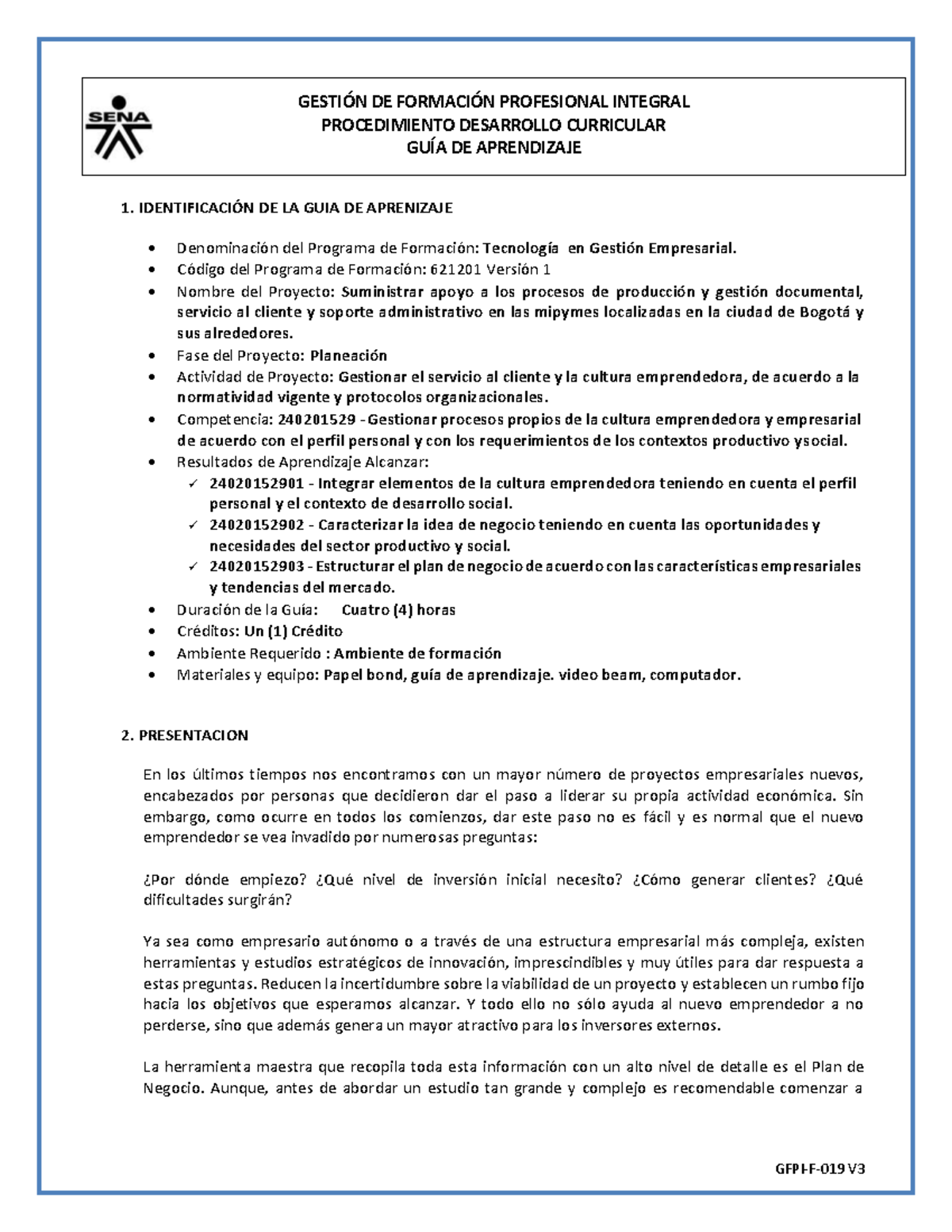 GFPI-F-019 Formato Guìa Aprendizaje 7 Emprendimiento - 1. IDENTIFICACIÓN DE LA GUIA DE ...