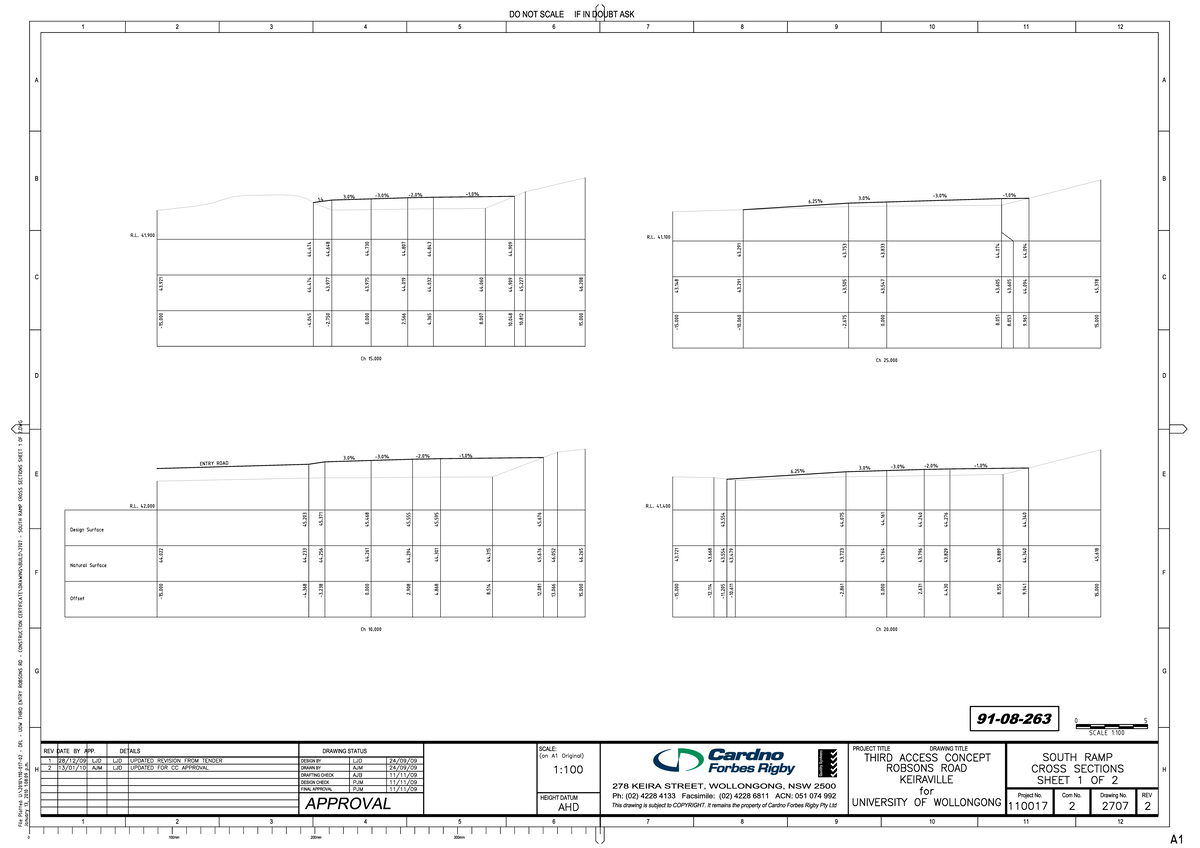 91-08-263 2707 - South Ramp Cross Sections Sheet 1 of 2 - CIVL458 - Studocu