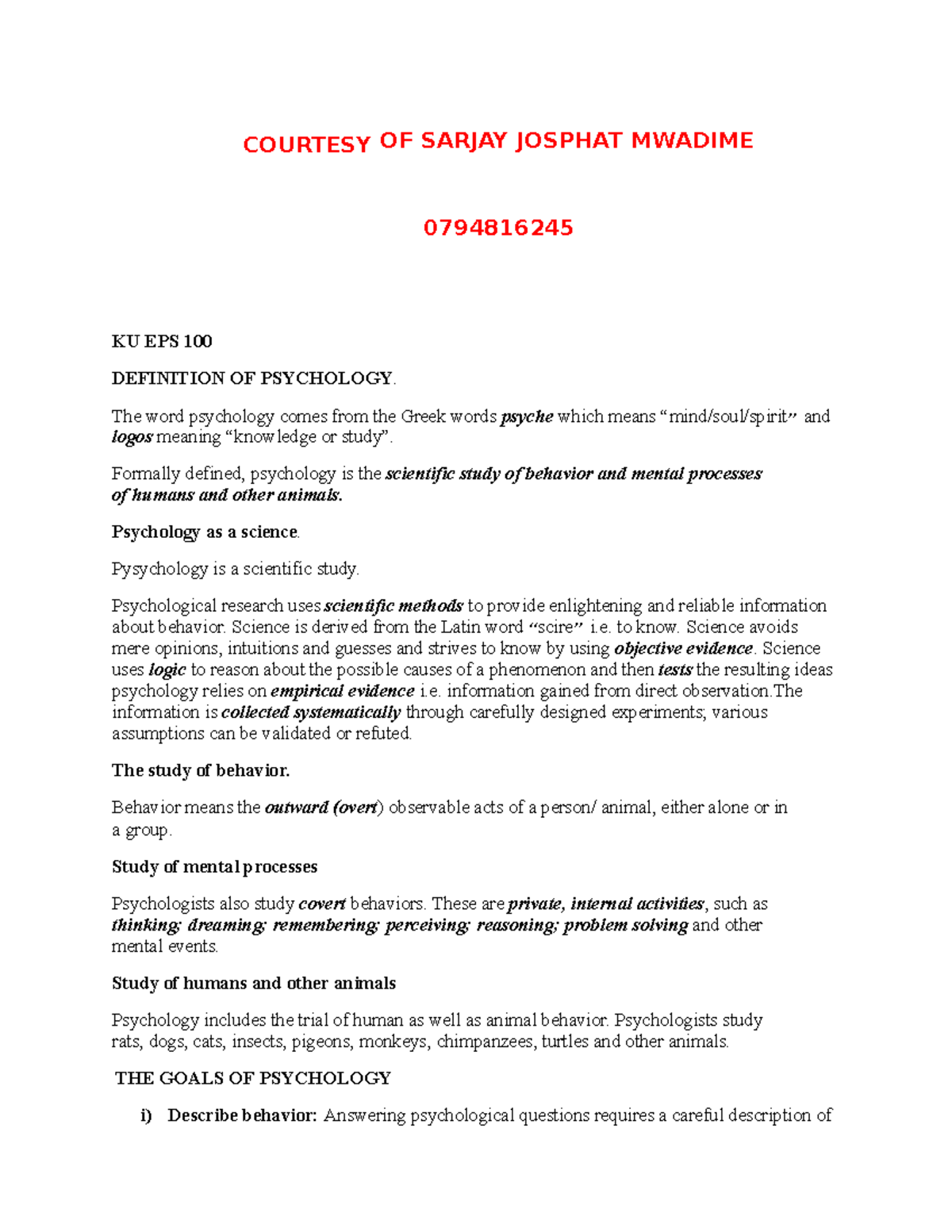 EPS 110 Courtesy OF Sarjay Josphat Mwadime-1 - COURTESY OF SARJAY ...