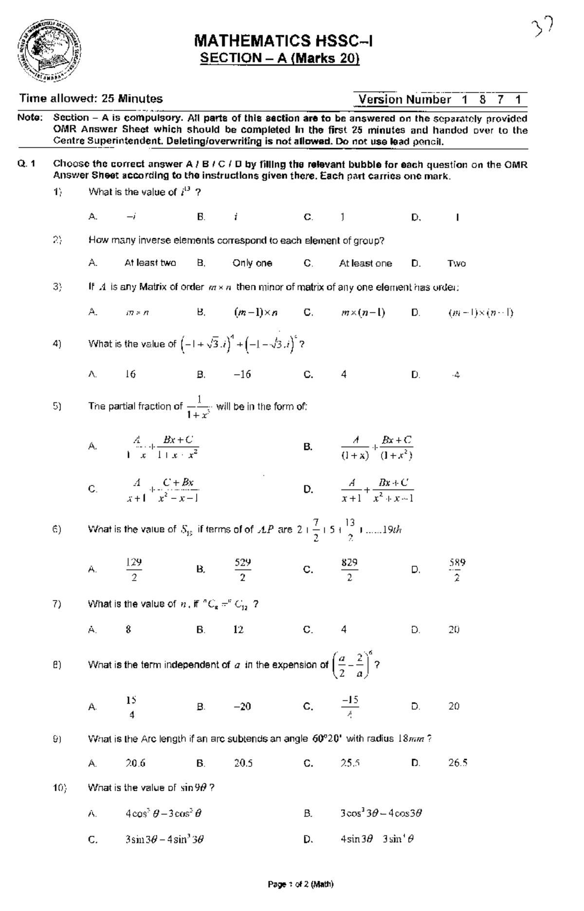 Mathematics - Management - Punjab University - Studocu