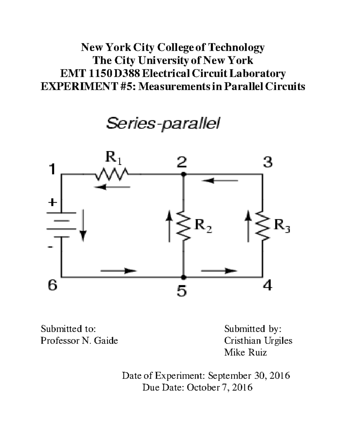 EMT 1150 LAB6 - Lab Report - Warning: TT: undefined function: 22 New York City College of ...