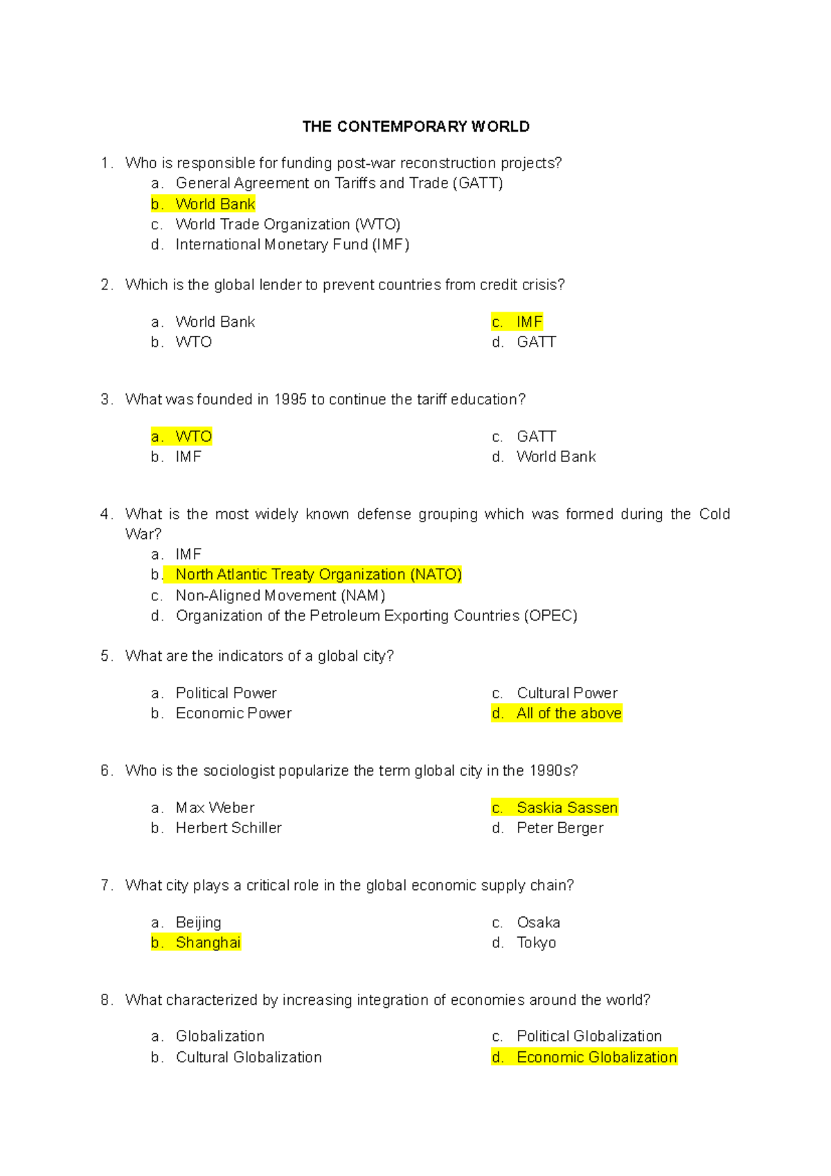 Contemporary World - THE CONTEMPORARY WORLD Who is responsible for ...