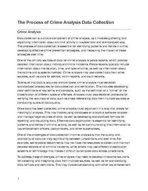 Types of Crime Analysis Summary - Types of Crime Analysis Crime ...