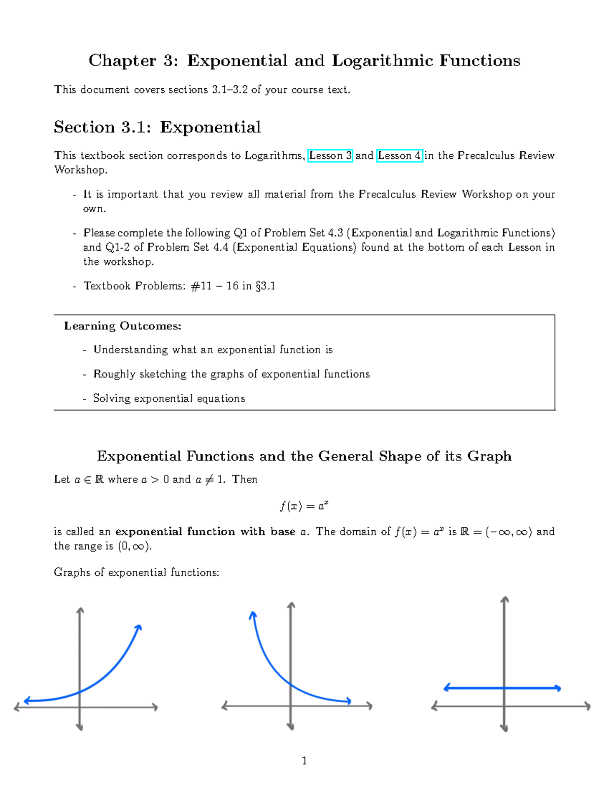 Skeleton Notes 3.1 - Chapter 3: Exponential and Logarithmic Functions ...