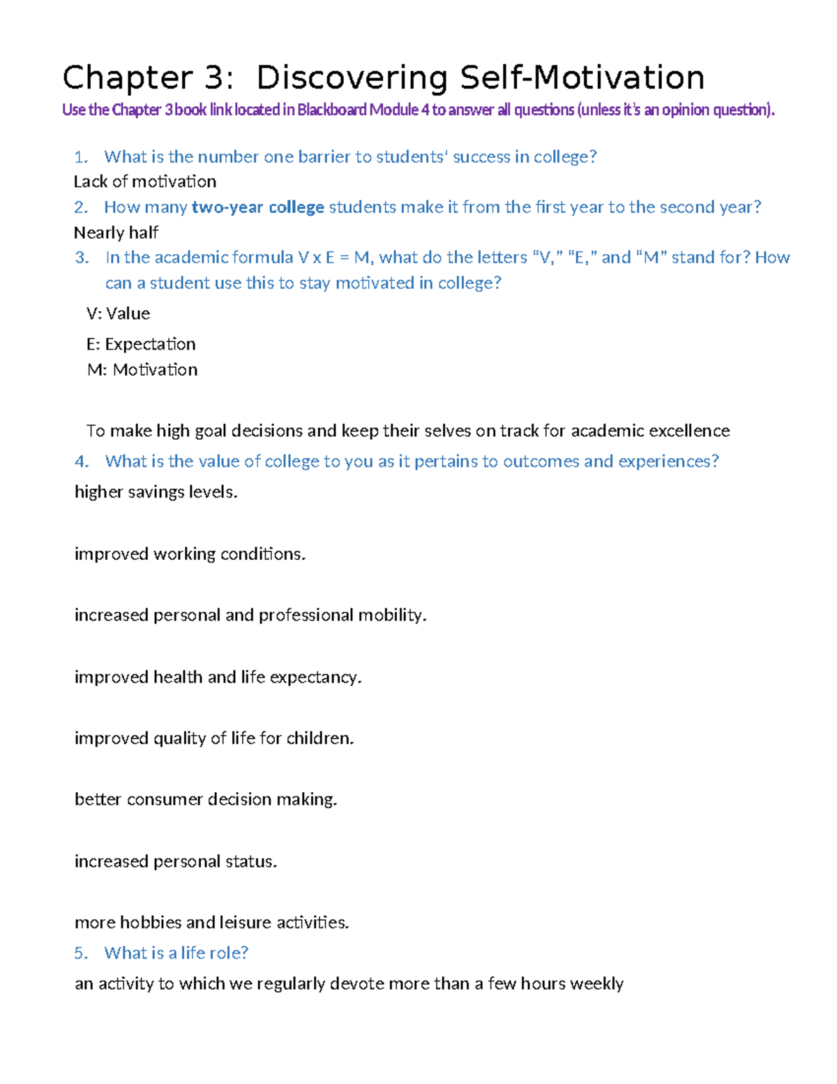 FYE 105 Chapter 3 LG - For FYE 105 weeks 3, these are some of your only ...
