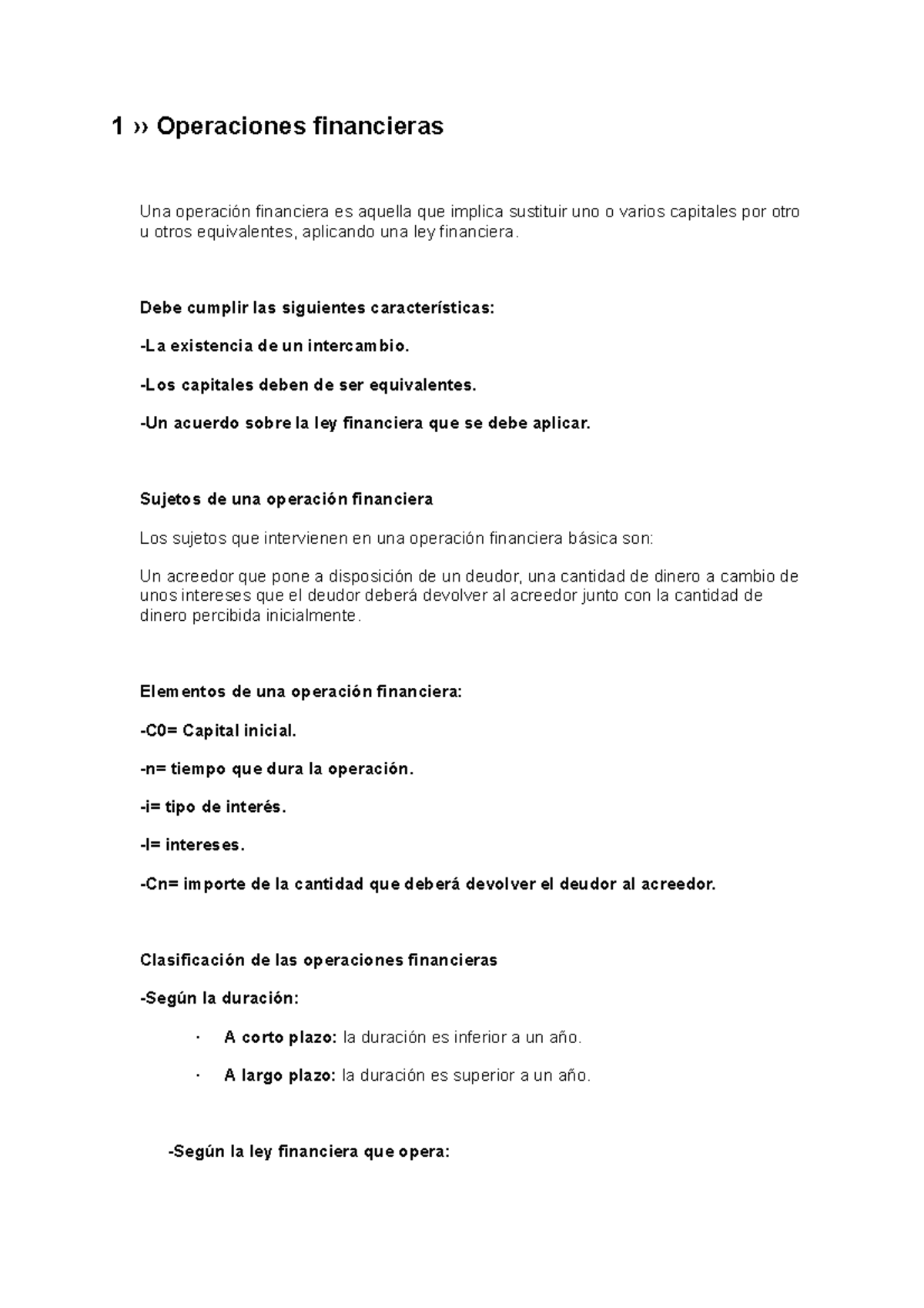 Resumen tema 14 - Conchi Jimenez - 1 ›› Operaciones financieras Una ...