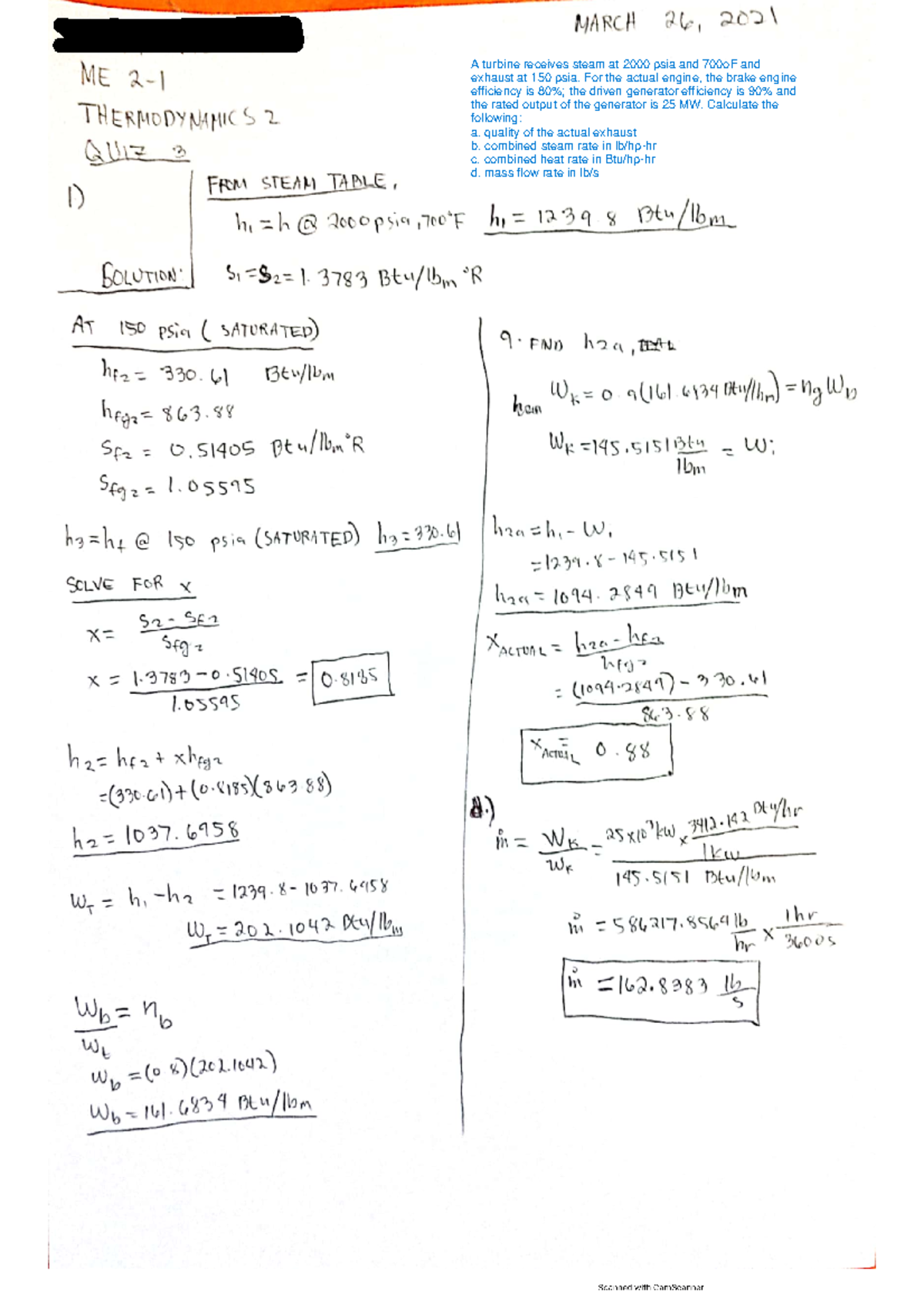 Serna ME2-1 ME221 Quiz3 - Mechanical engineering - Studocu