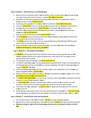 Global business midterm exam - The definition of international business ...
