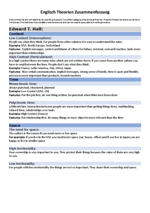 Culture Theories Intercultural Competence - Edward T. Hall's theory ...