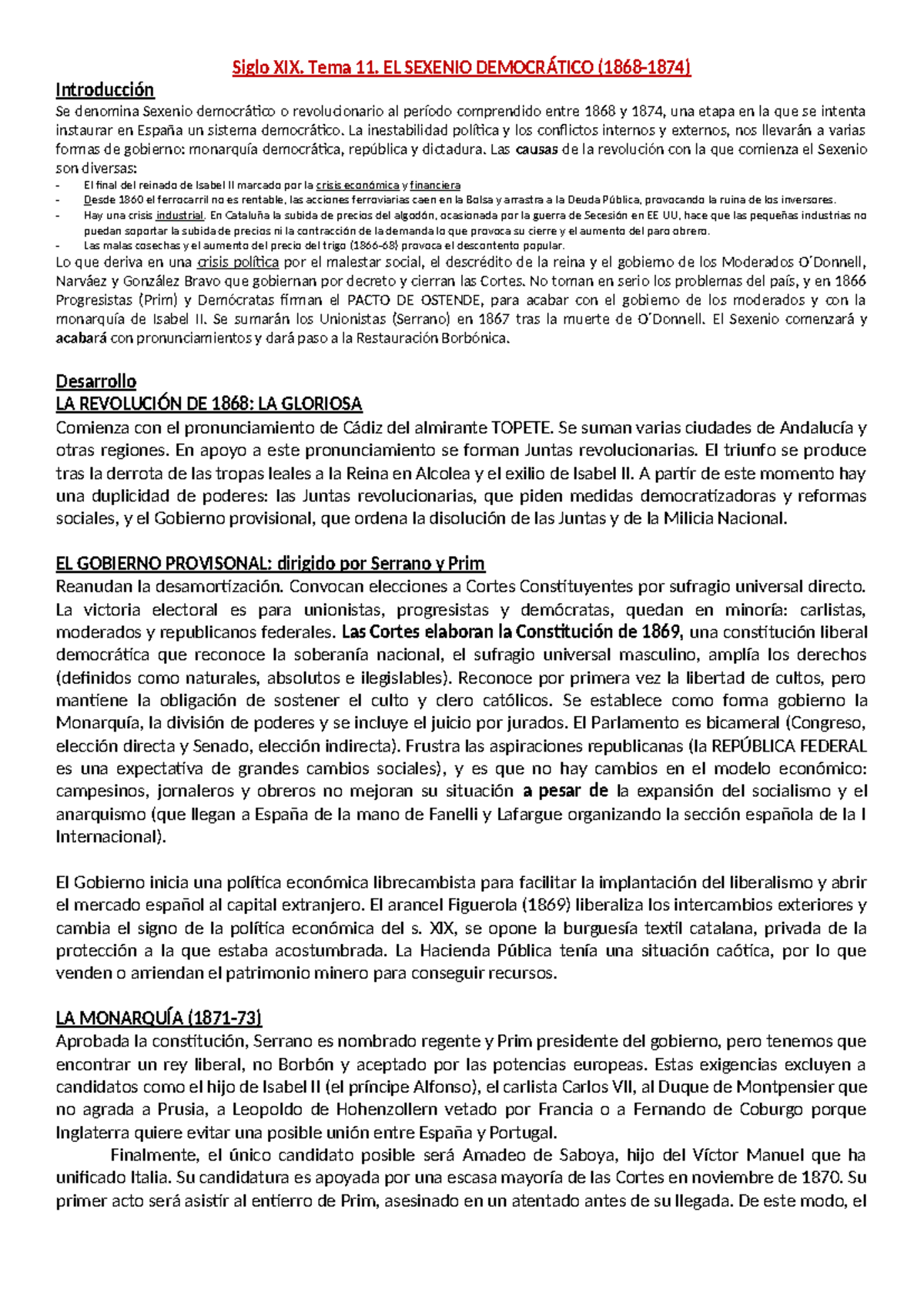 Siglo XIX. Tema 11. El-sexenio-democratico (1) 5 - Siglo XIX. Tema 11. EL SEXENIO DEMOCRÁTICO ...